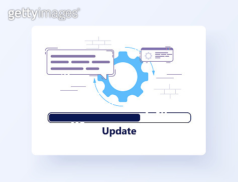 Loading process, software loader. Update system icon. Concept of upgrade application progress ...