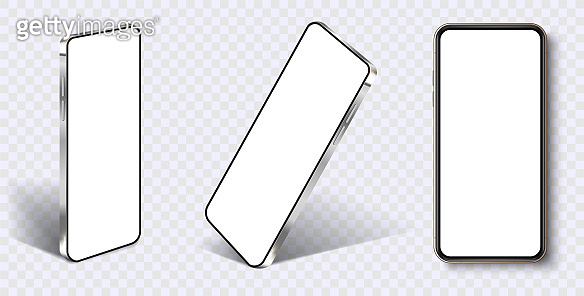 Realistic layout of the smartphone in different angles. Smartphone from ...