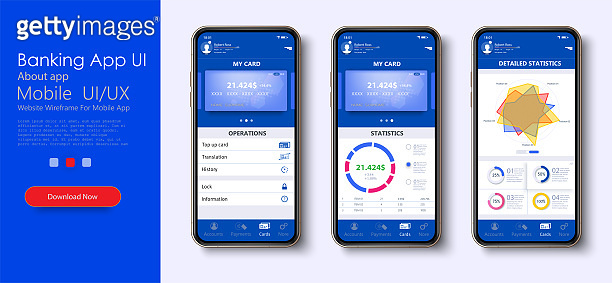 Online Banking Mobile Apps UI, UX, GUI set with wallet, shopping, my ...