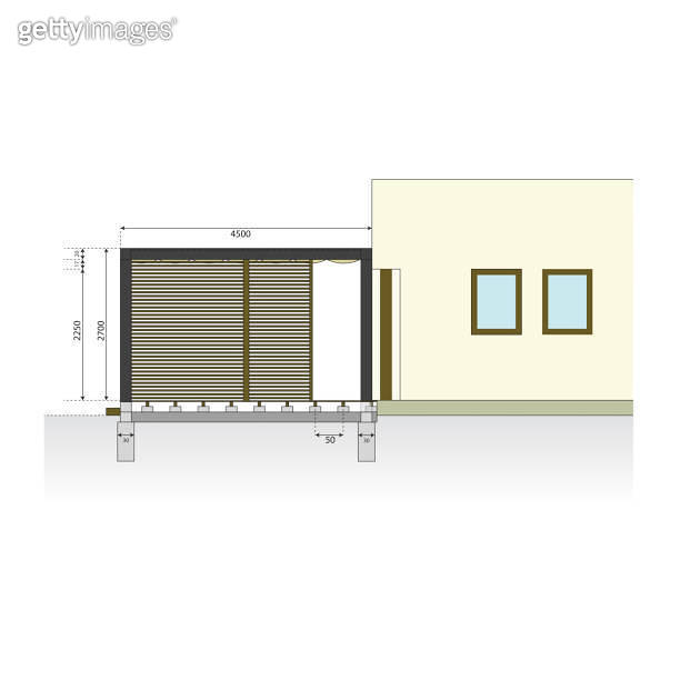 Plan of garden terrace at family house, external shading 이미지 ...
