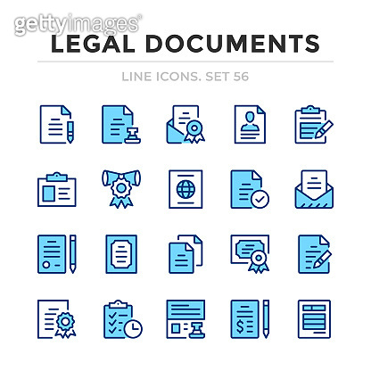Legal documents vector line icons set. Thin line design. Outline ...