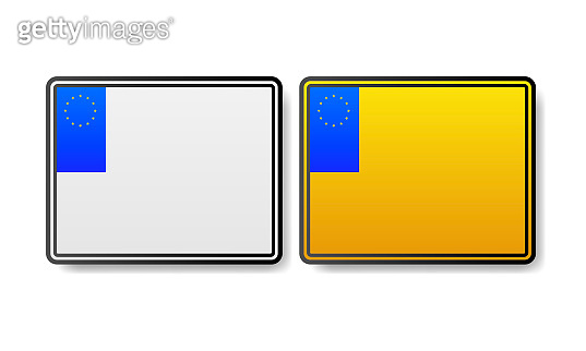 European Number plate car. Information sign. Options for vehicle ...