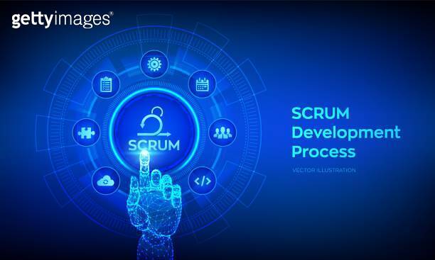 SCRUM. Agile development methodology process. Iterative sprint ...