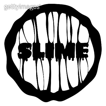 Slime word letters text logotype template. Liquid black white bubbling ...