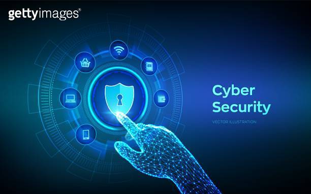 Cyber Security. Data protection business concept on virtual screen ...