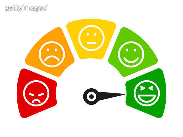 Colored scale speed, emoji faces icons, valuation by emoticons ...