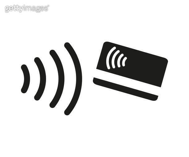 NFC payment technology icon, contactless payment, credit card tap pay ...