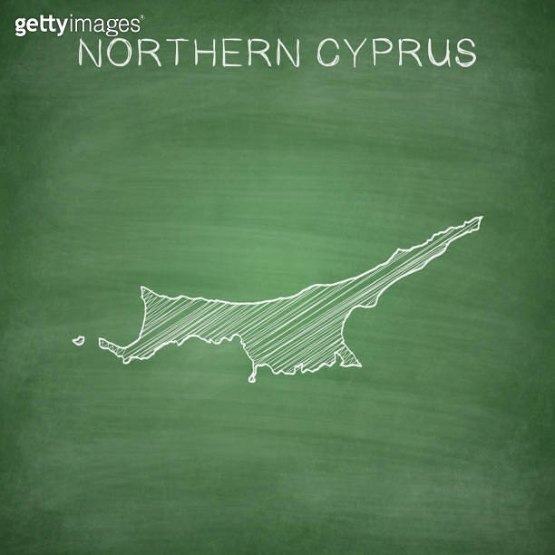 Northern Cyprus map drawn on chalkboard - Blackboard 이미지 (1267131484 ...