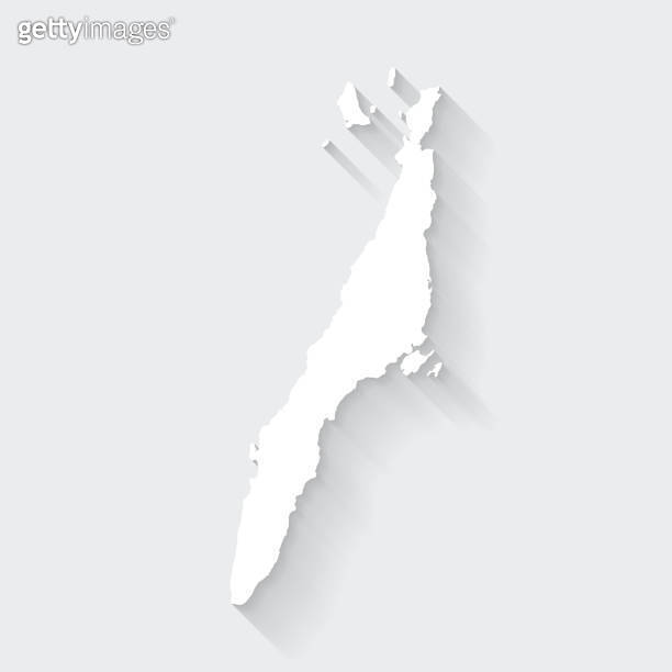 Cebu map with long shadow on blank background - Flat Design (1270866475 ...