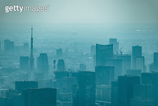 dust during daytime in a very polluted city - in this case Tokyo, Japan ...