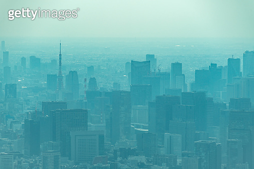 dust during daytime in a very polluted city - in this case Tokyo, Japan ...