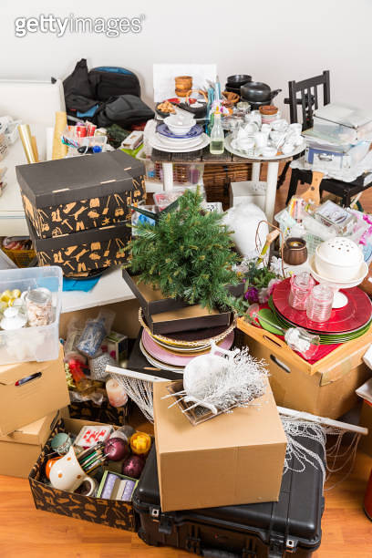Messy room full of clutter and junk - Compulsive hoarding. Hoarding ...