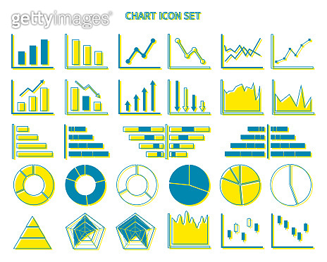 Graph vector illustration set. Line graph . Stock price. Rising chart ...