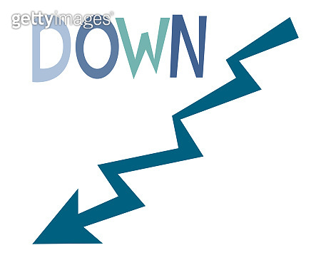 Down arrow vector illustration, stock market, crash 이미지 (1216199666 ...