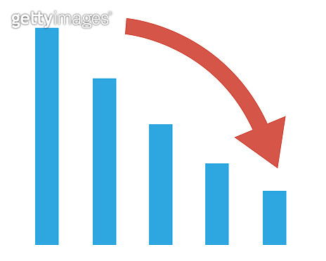 Down arrow vector illustration, stock market, crash 이미지 (1216199315 ...