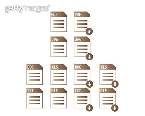 Vector illustration of saved file / Set of image files, documents ...