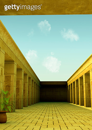 Scene of an old and empty Egyptian temple. (1222397727) - 게티이미지뱅크