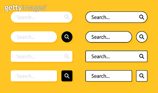 Set Search bar. Web ui design element for web site or browsers. Text field and search button ...