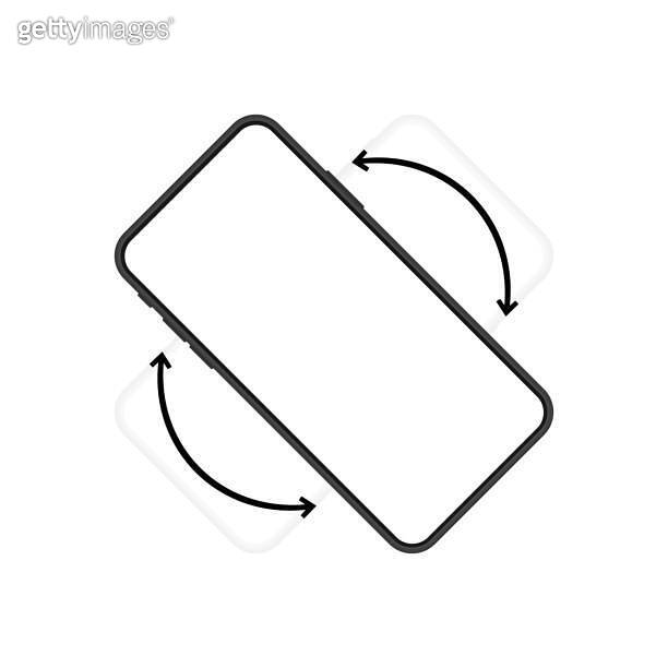 Smartphone with different variant of rotate position. turn your phone ...