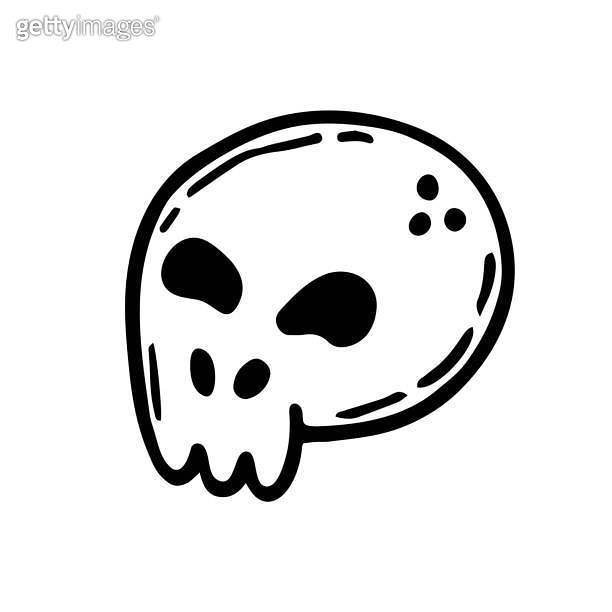Skull, magic symbol. Halloween art, design element, icon, sticker ...