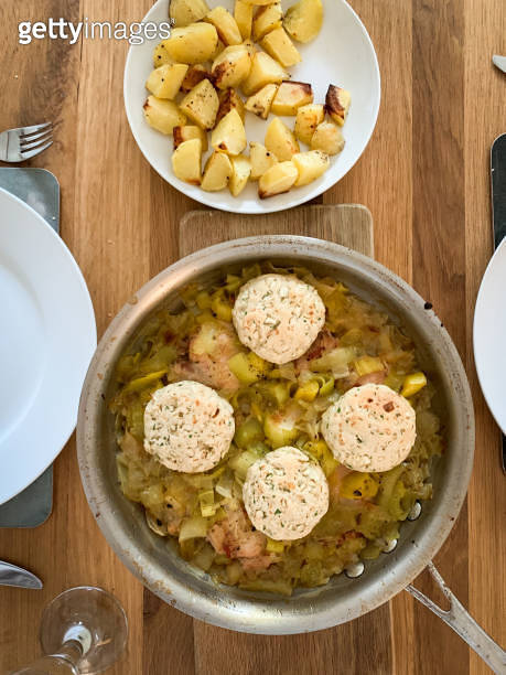 Best British Food. Homemade Leek Chicken casserole with herb dumplings ...