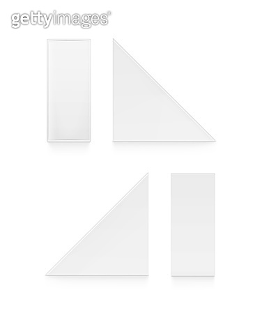 Vector Set of White Blank Cardboard Triangle Take Away Boxes Packaging ...