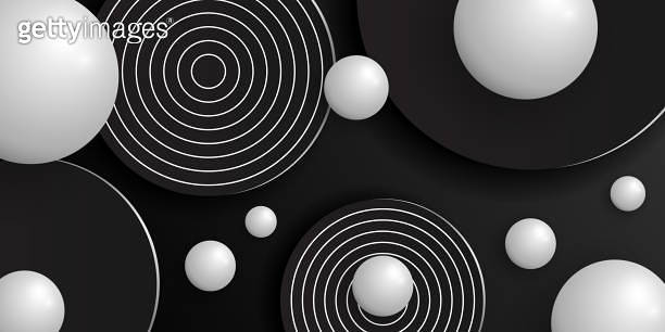 White and black 3D abstract background. Template in realistic style ...
