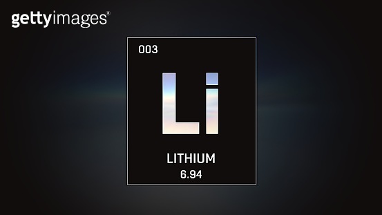 Lithium as Element 3 of the Periodic Table 3D animation on grey ...