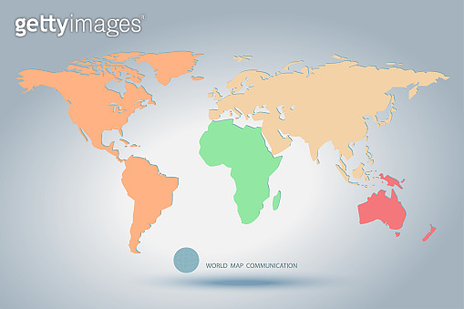 vector of world map separate Continent by color 이미지 (1204145495) - 게티이미지뱅크
