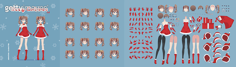 Anime manga girl christmas character animation kit 이미지 (1201507160 ...