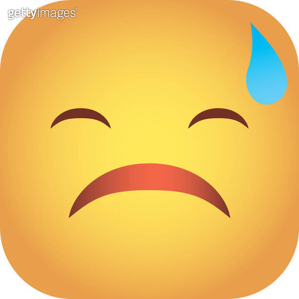 square emoticon sad face character icon 이미지 (1180115106) - 게티이미지뱅크