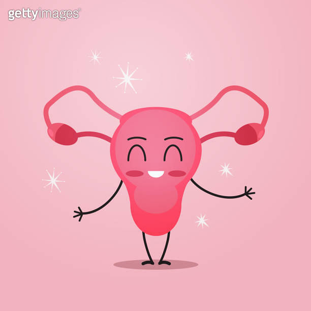funny mascot organ character female reproductive system uterus cervix ...