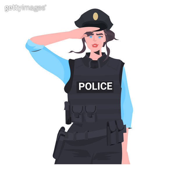 policewoman in tactical gear riot police officer standing pose ...