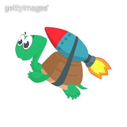 Cartoon turtle flying with rocket 이미지 (1217406041) - 게티이미지뱅크