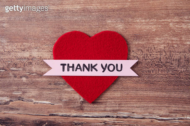 Thank You On Heart Shape Felt 이미지 (1222071958) - 게티이미지뱅크