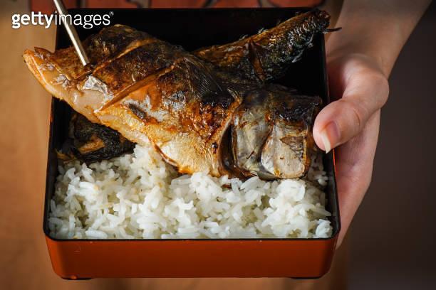 someone use one hand to holding a square bento box that contains a ...