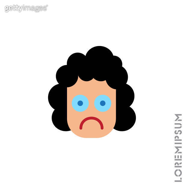Sad girl, woman icon vector, emoticon symbol. Modern symbol for web and ...
