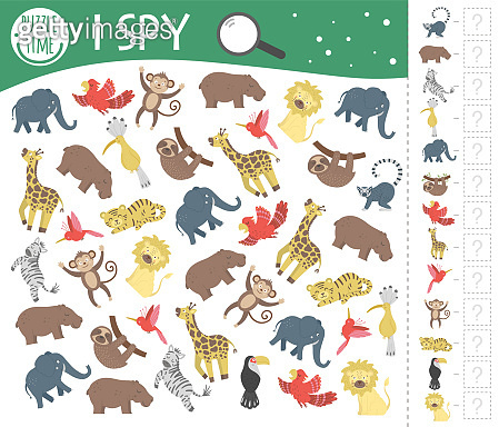 Tropical I spy game for kids. Exotic searching and counting activity ...