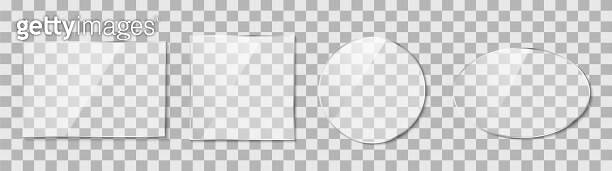 Glass with reflection effect. Mirror on transparent. Vector ...