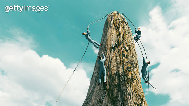 Concept of competition between people to make it to the top first 이미지 ...