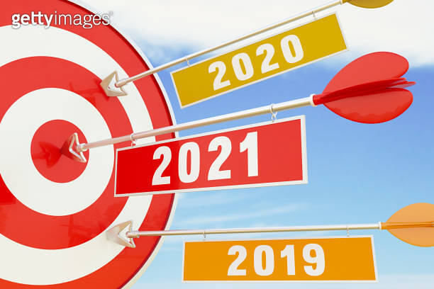New Year 2021 Target Plan. Dart and Arrows 이미지 (1270608429) - 게티이미지뱅크