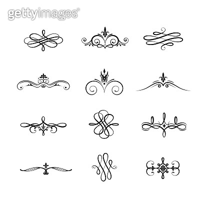Elegant text dividers. Filigree borders. Vector isolated swirl ...