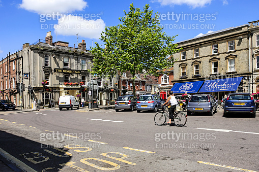 The High Street in Wimborne Minster, Dorset, UK 이미지 (1224913110) - 게티이미지뱅크