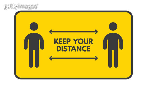 Social distance sign 이미지 (1226100965) - 게티이미지뱅크