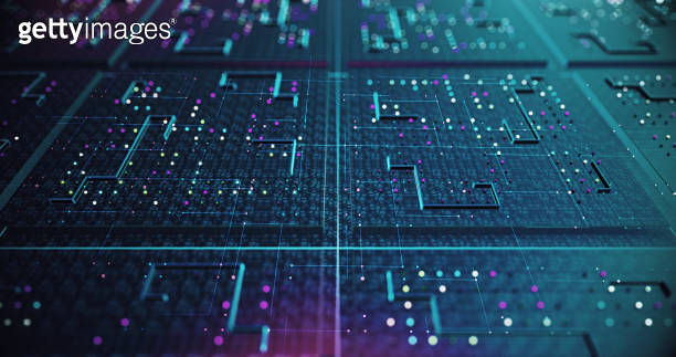 Artificial Intelligence Circuit Board. Transmitting High Speed Data. Artificial Intelligence. 3D ...