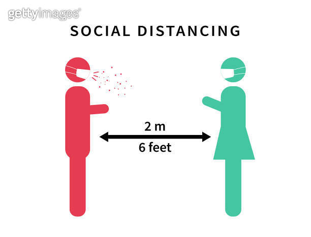 Social distancing icon. Keep the 2 meter distance. Coronovirus epidemic ...