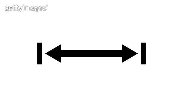 Distance icon. Arrow icon on white background. Vector illustration. 이미지 ...