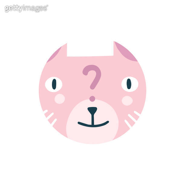 Highlights Stories cover, avatar, emoji: FAQ, question. Cute funny cat ...