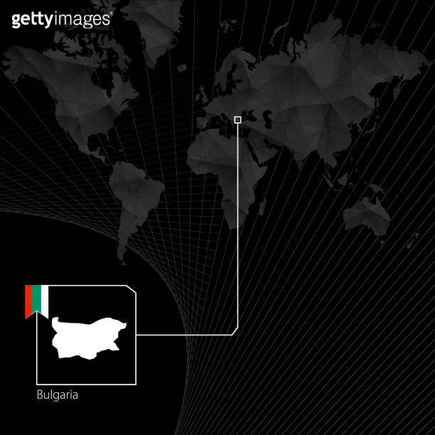 Bulgaria on black World Map. Map and flag of Bulgaria. (1266470778 ...