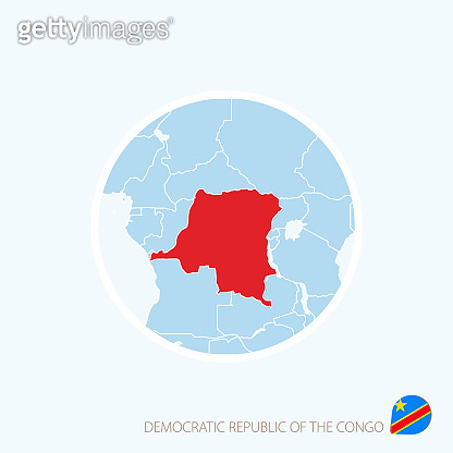 Map icon of Democratic Republic of the Congo. Blue map of Central ...